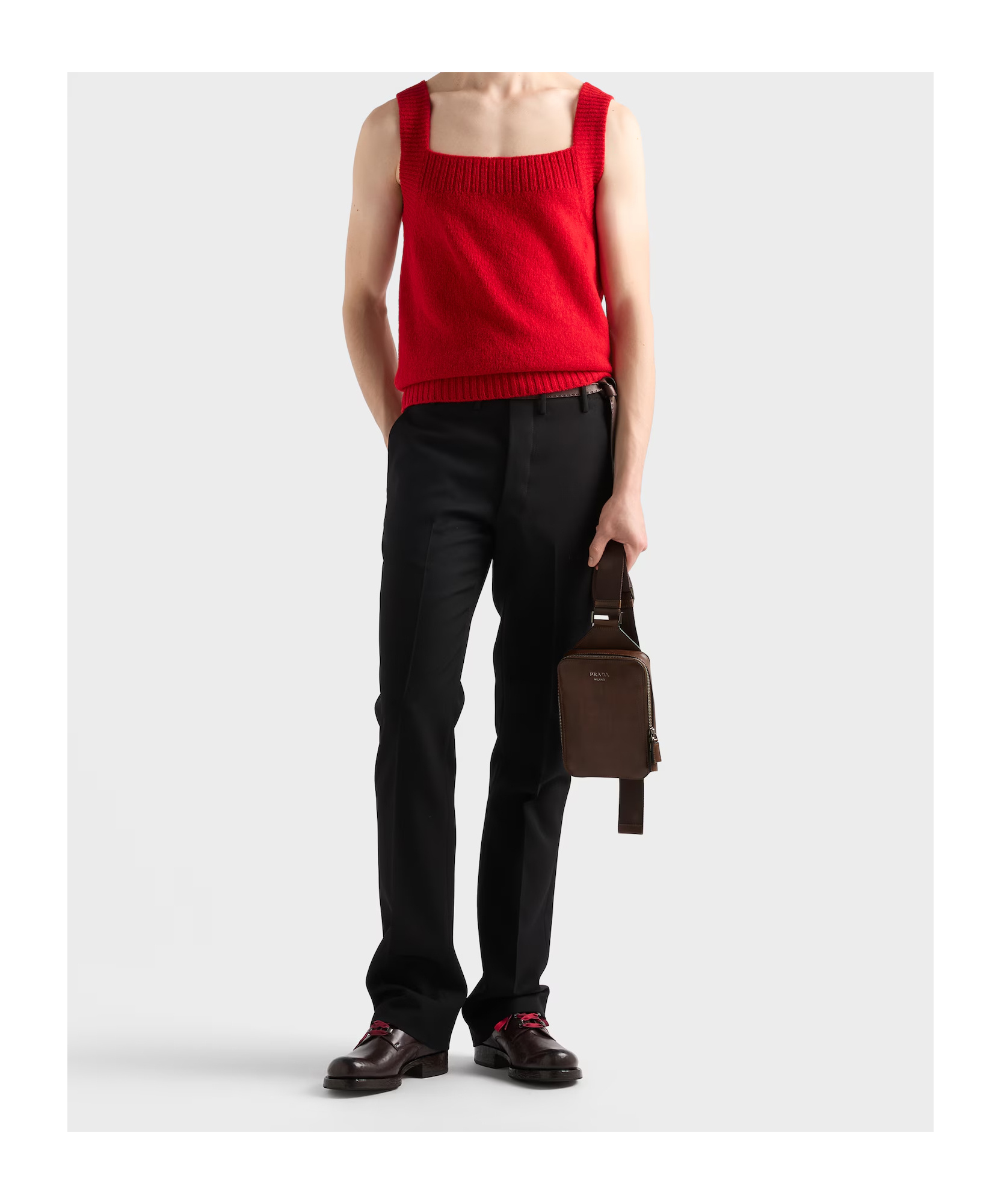PRADA Prada Brique Antiqued Leather Bag